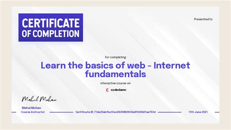 陈绪行s Certification For Learn The Basics Of Web Internet Fundamentals