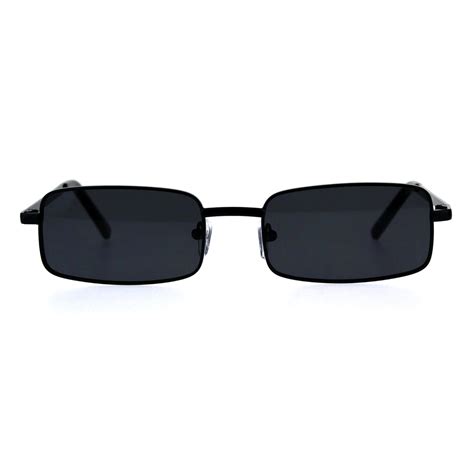 Buy Sa106 Mens Retro Vintage Narrow Rectangular Pimp Metal Sunglasses