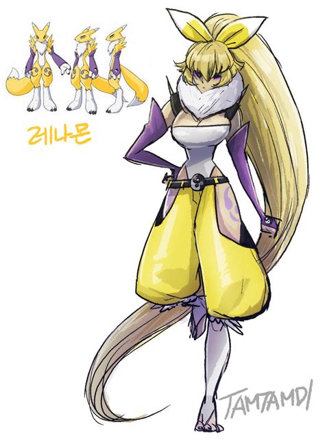 Renamon Digimon Drawn By Tamtamdi Danbooru