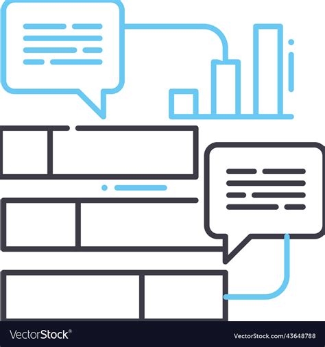 Graph Analysis Line Icon Outline Symbol Royalty Free Vector