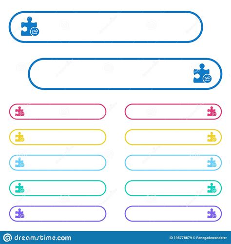 export plugin icons in rounded color menu buttons stock vector