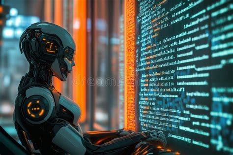 Software Coding Hologram And Woman In Data Analytics Information