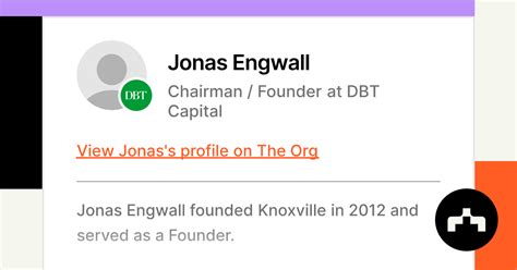 Jonas Engwall Chairman Founder At Dbt Capital The Org