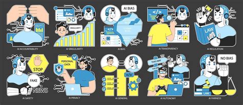 AI Ethics Dark Or Night Mode Set Artificial Intelligence Alignment Vector Art At Vecteezy