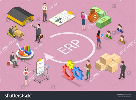 3d Isometric Flat Conceptual Illustration Erp Stock Illustration 1845282859 Shutterstock