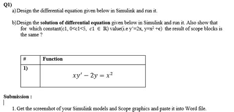 Solved I Need The Design Of Differential Equation Given Chegg