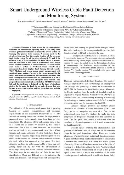 Pdf Smart Underground Wireless Cable Fault Detection And Monitoring