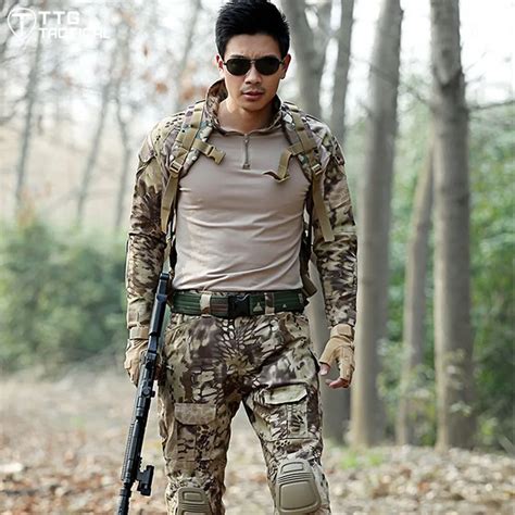 Breathable Python Pattern Army Military Uniform Tactical Combat Frog