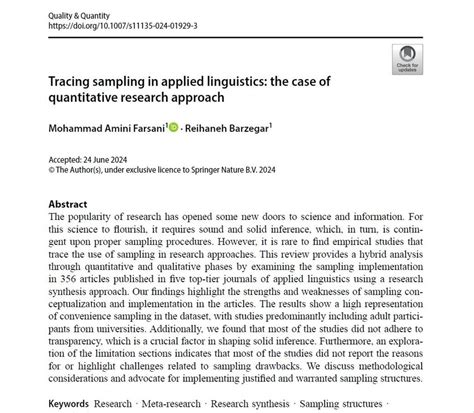 Pdf Tracing Sampling In Applied Linguistics The Case Of Quantitative