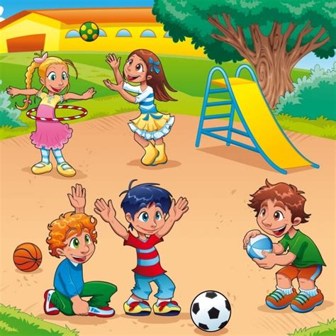 Niños Jugando En El Parque Descargar Vectores Gratis