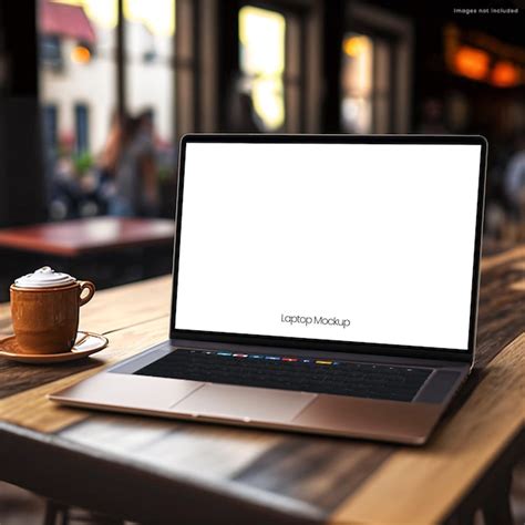 Premium Psd Realistic Laptop Mockup Of An Imac Laptop On A Wooden