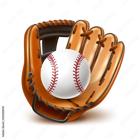 Vector Baseball Championship Flyer 3d Ball Glove Vector De Stock