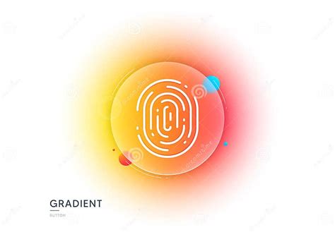 Fingerprint Line Icon Finger Print Scan Sign Gradient Blur Button Vector Stock Vector