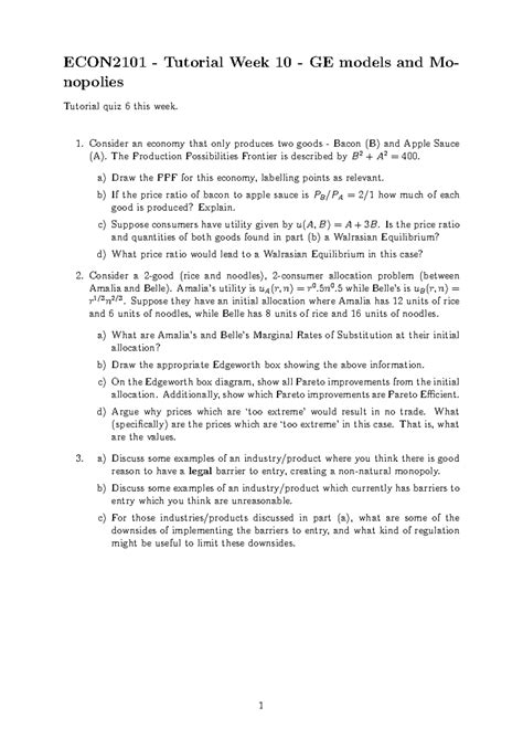 econ2101 tutorial week 10 econ2101 tutorial week 10 ge models and