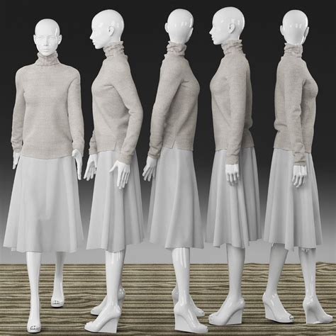 상점 창 여자 마네킹 015 3d 모델 80 Obj Fbx Max Free3d