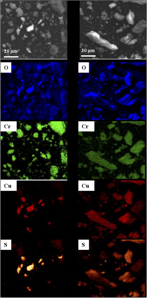 Sem Images And The Corresponding Eds Elemental Maps Oxygen Chromium