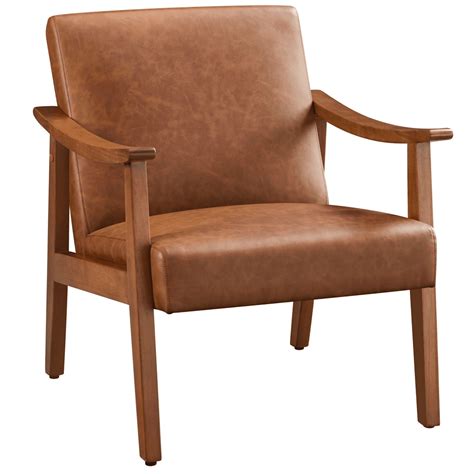Brown Leather Office Accent Chair
