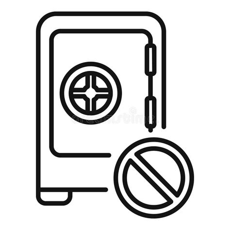 Secured Metal Case Icon Outline Vector Anti Thief Stock Vector