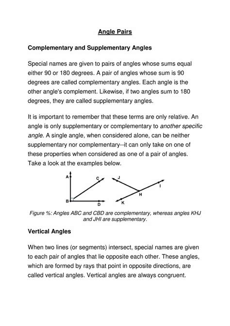 Mathematics Angle Pairs Notes Learnpick India