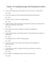 Chapter 16 Sampling Design Docx Chapter 16 Sampling Designs And Sampling Procedures Babe