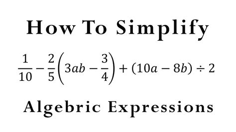 How To Simplify Algebric Expressions YouTube