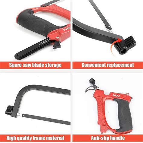 High End Hacksaw Set Universal Metal Hacksaw With 3 Different Hacksaw Blades Best Hacksaw For