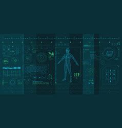 Hud User Interface With Elements Interactive Vector Image