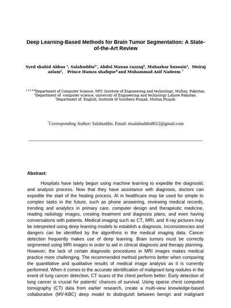 Deep Learning Based Methods For Brain Tumor Segmentation Pdf Deep Learning Medical Imaging
