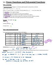 Understanding Power Functions And Polynomial Functions Course Hero