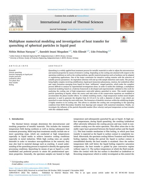 Pdf Multiphase Numerical Modeling And Investigation Of Heat Transfer