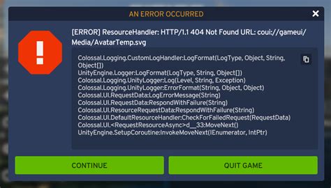 Needs Info An Error Code Appears Whenever I Start The Game It Says ERROR ResourceHandler