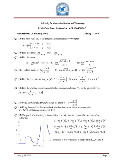 2nd Mid Term Maths 1 Example Pdf Mathematics Mathematical Relations