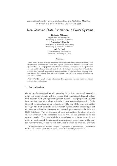 pdf non gaussian state estimation in power systems