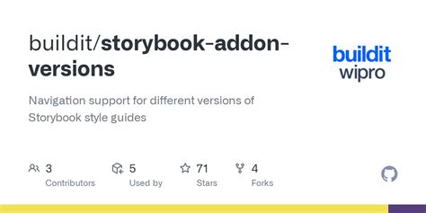 GitHub Buildit Storybook Addon Versions Navigation Support For Different Versions Of