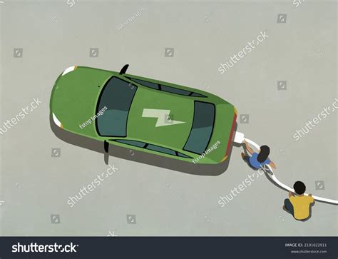 View Above Couple Charging Electric Vehicle Stock Illustration 2191622911 Shutterstock