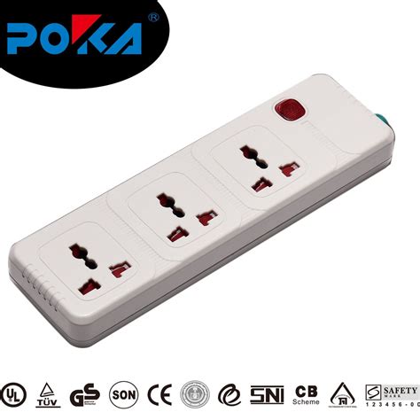 3 Way Multi Portable Extension Socket Outlet With General Light Multi