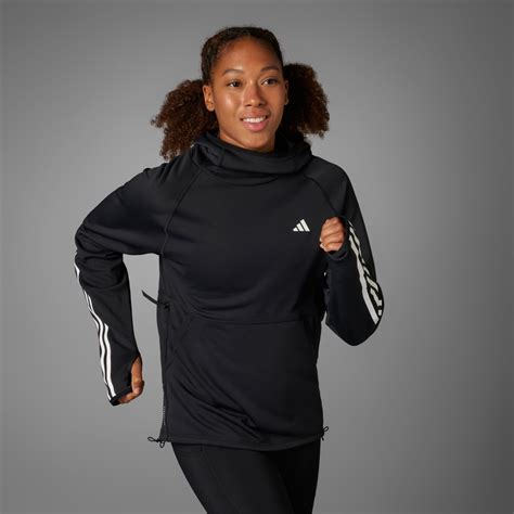 Adidas Own The Run 3 Stripes Hoodie Black Adidas Uae