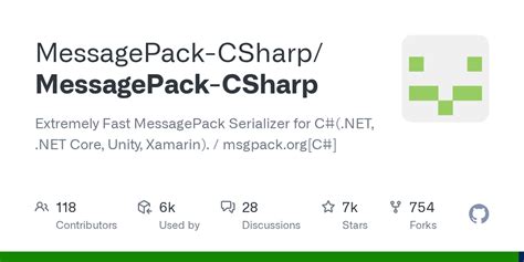 Messagepack Csharpreadmemd At Master · Messagepack Csharpmessagepack Csharp · Github
