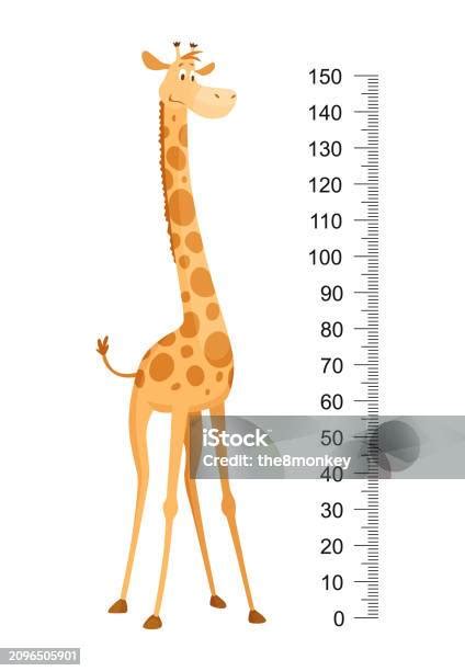 재밌는 기린 긴 목을 가진 쾌활하고 재미있는 기린 기린 미터 벽 또는 높이 차트 또는 벽 스티커 성장을 측정하기 위해 0에서