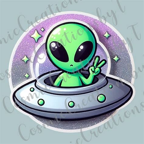 Cute Cartoon Alien Spaceship