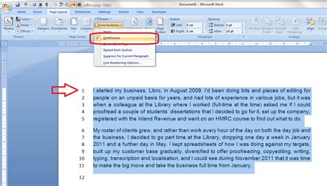 How To Add Line Numbers To A Word Document Libroediting Proofreading Editing Transcription