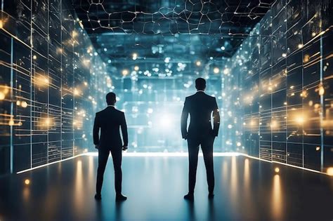 Premium AI Image Business And Data Protection Businessman Using Network Security With AI