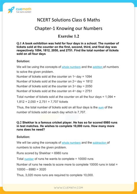Ncert Solutions Class 6 Maths Chapter 1 Knowing Our Numbers Download Free Pdf Ncert Solutions Class 6 Maths Chapter 1 Knowing Our Numbers Download Free Pdf