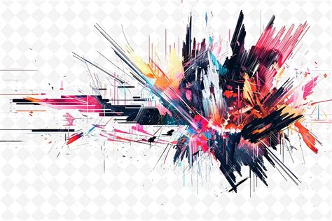 Premium Psd Png Glitch Infographic With Distorted Graphics And