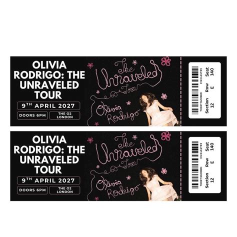 Olivia Rodrigo The Unraveled Tour Personalised Memorabilia Souvenir