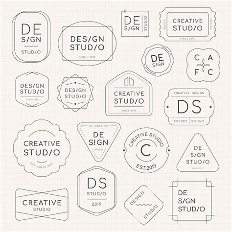Premium Vector Minimal Logo Badge Design Vector Set