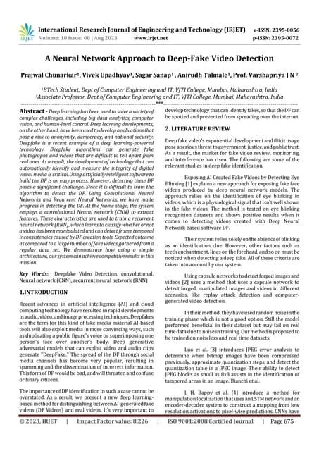 Deepfake Detection Using Machine Learning Pptx