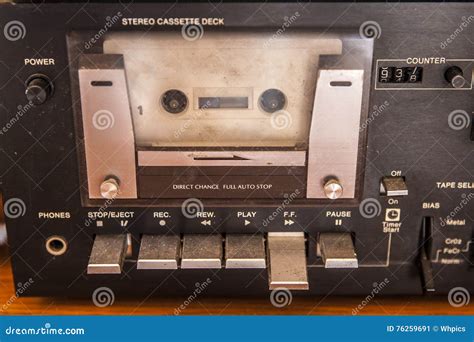 Old Quality Stereo Cassette With Tape Inside Stock Image Image Of
