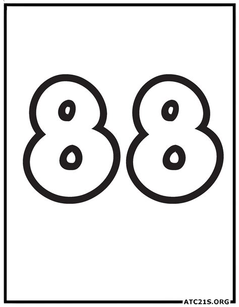 Free Number 88 Coloring Page Download Printable Atc21s