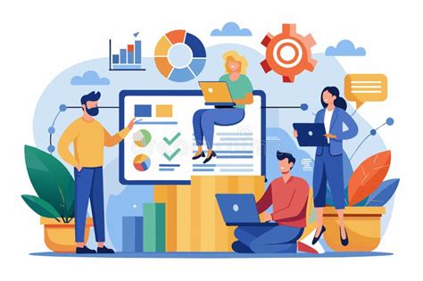 A Team Collaborates On Project Analysis And Preparation Utilizing Technology And Visual Data